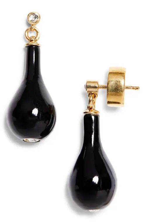 TOTEME Onyx Drop Earrings - Black/gold
