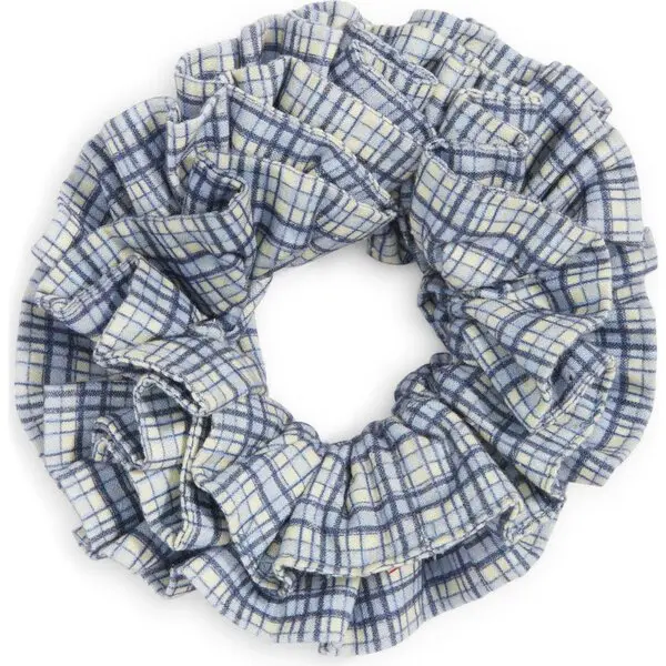DAMSON MADDER Striped Scrunchie - Cloudy Check