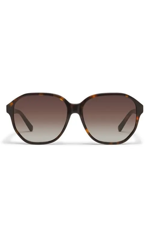 Quay 53mm Gradient Round Frame Sunglasses - Neutral Tort/brown