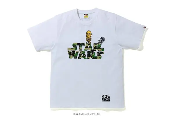 A BATHING APE X Star Wars R2d2 & C3po Tee Shirt