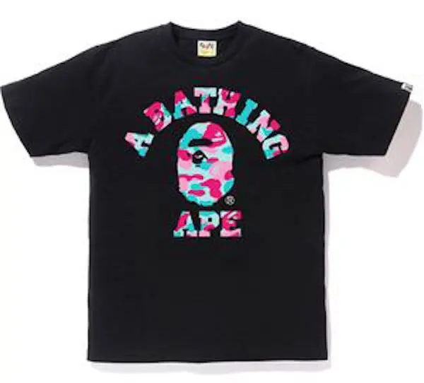 A BATHING APE Store Miami College Tee Shirt - Black