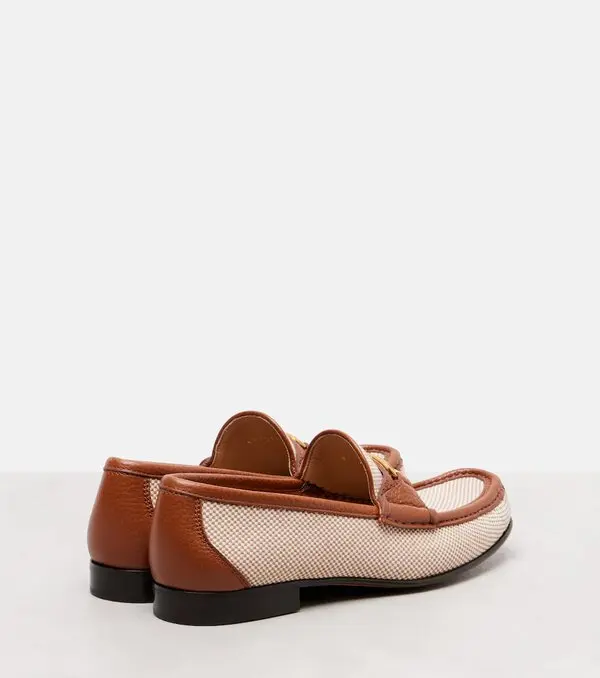 Valentino Garavani Vlogo Leather-trimmed Loafers