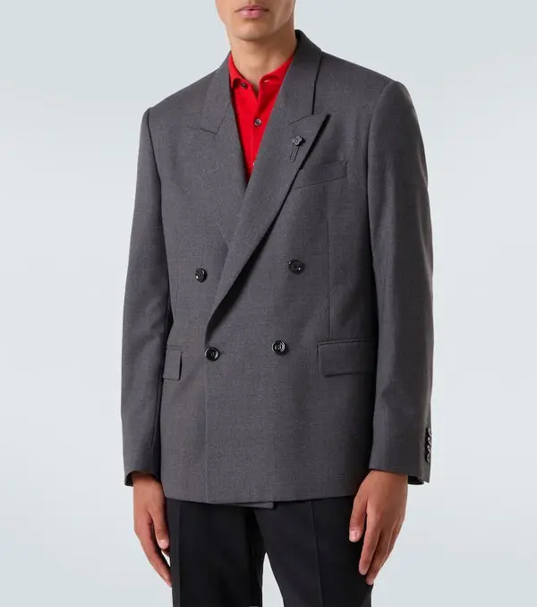 LARDINI Double-breasted Wool Blazer