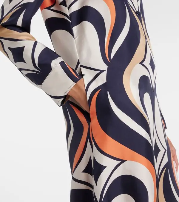 La DoubleJ Chemise Swing Printed Silk Shirt Dress - Multicoloured