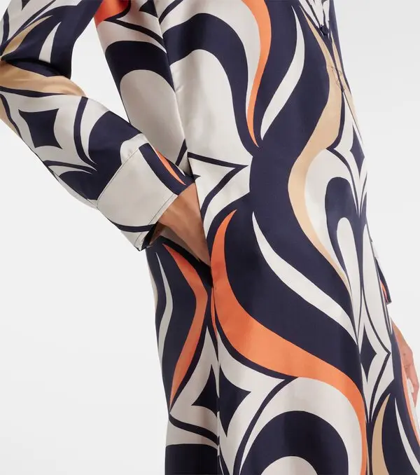 La DoubleJ Chemise Swing Printed Silk Shirt Dress - Multicoloured