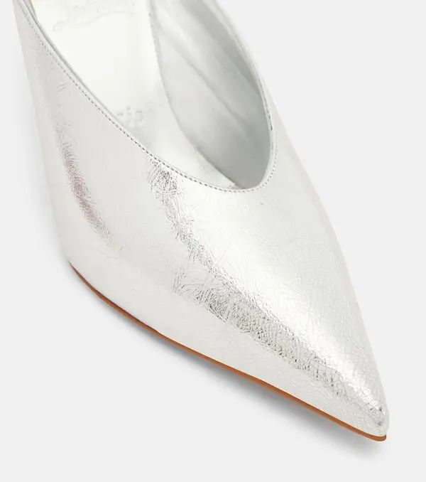 CHRISTIAN LOUBOUTIN Miss Z 80 Metallic Leather Mules