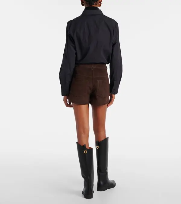 Nour Hammour Leontine Suede Shorts