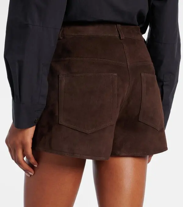 Nour Hammour Leontine Suede Shorts