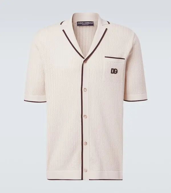 Dolce & Gabbana Dg Knitted Cotton Shirt - Beige