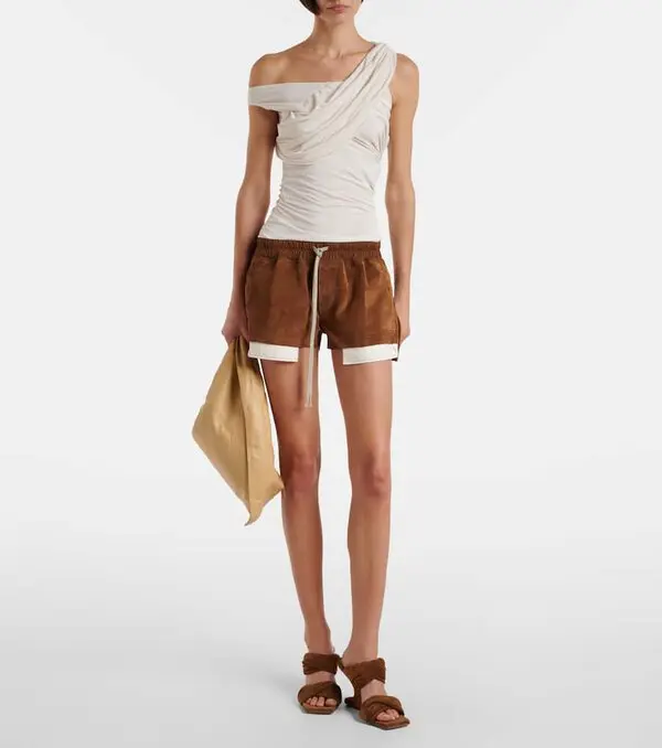 Rick Owens Suede Leather Shorts