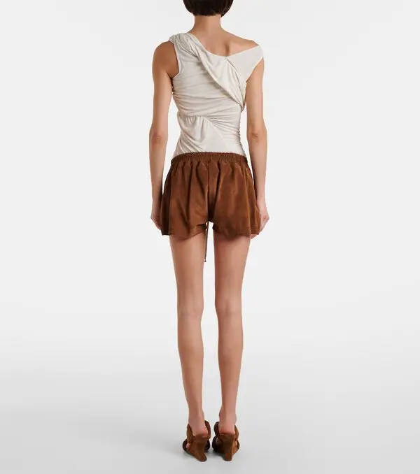 Rick Owens Suede Leather Shorts - Brown