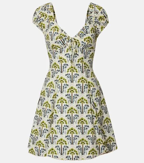 Agua Bendita Mati Moriche Cotton Poplin Minidress - Multicoloured
