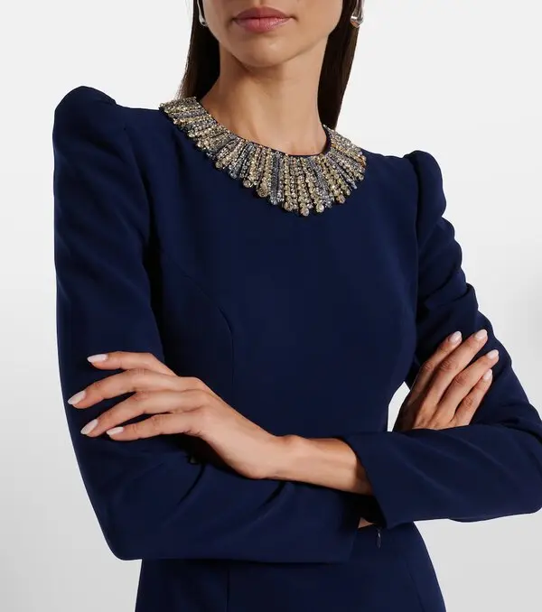 Jenny Packham Cora Embellished Midi Dress - Blue