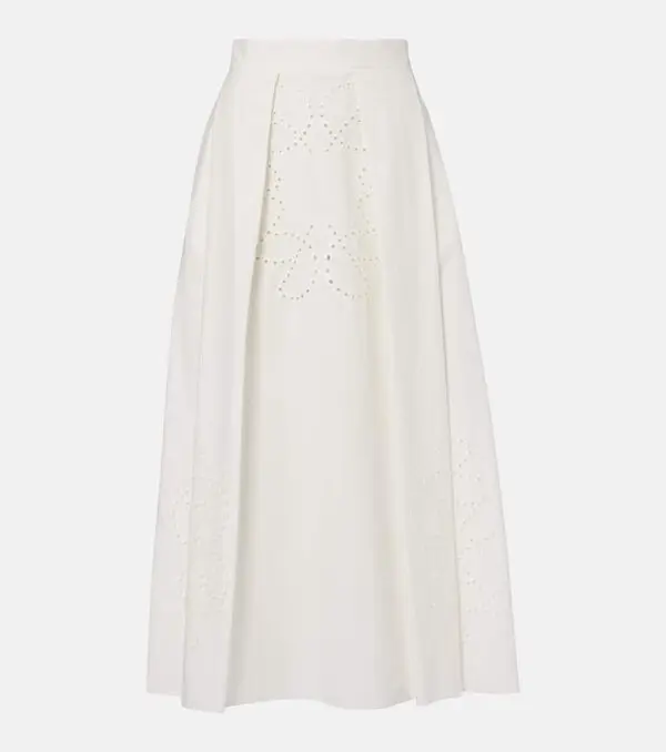 Elie Saab Cotton Midi Skirt