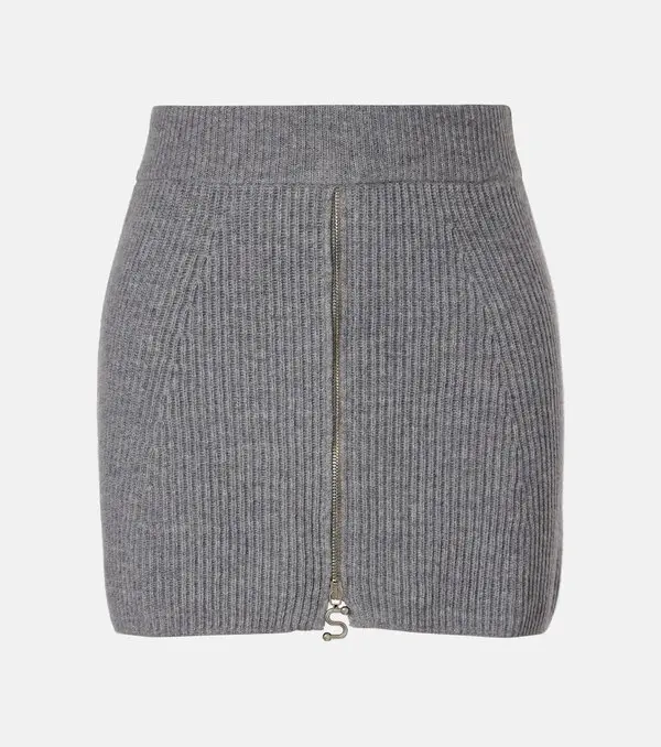 Sportmax Refolo Wool And Cashmere Miniskirt - Grey