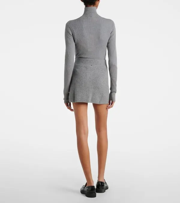 Sportmax Refolo Wool And Cashmere Miniskirt - Grey