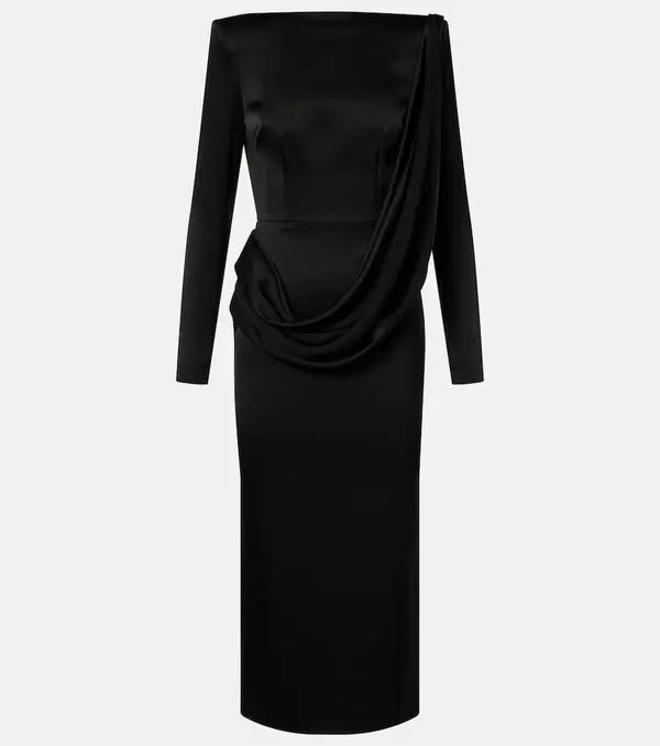 Alex Perry Asymmetric Draped Midi Dress