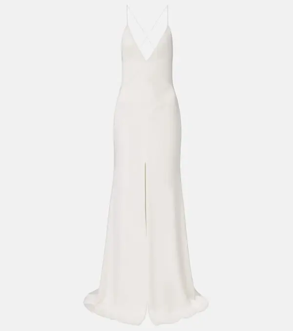 Alex Perry Open-back Satin Crêpe Gown