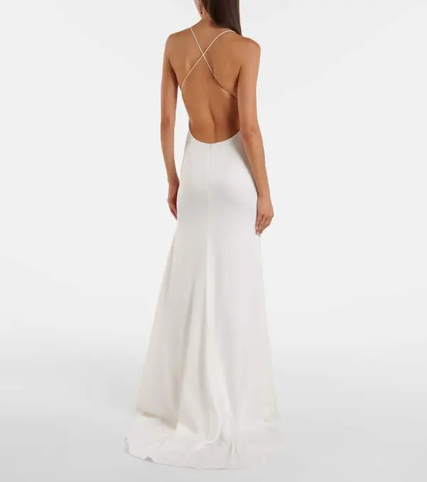 Alex Perry Open-back Satin Crêpe Gown