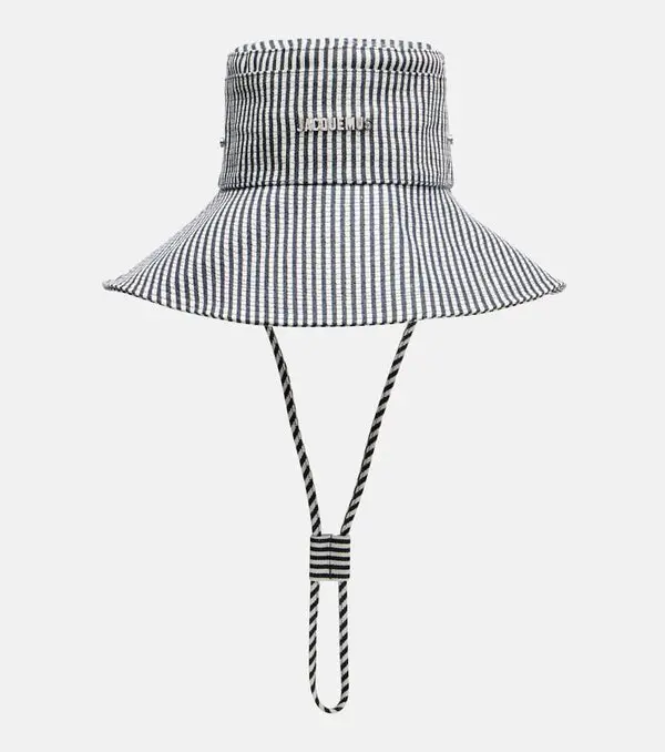 Jacquemus De-nîmes Striped Denim Bucket Hat - Blue