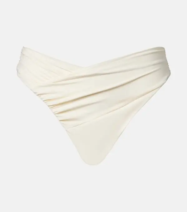 Magda Butrym Ruched Bikini Bottoms - White