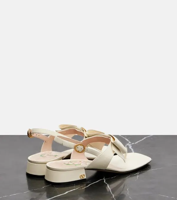 Valentino Garavani Leather Thong Sandals - White
