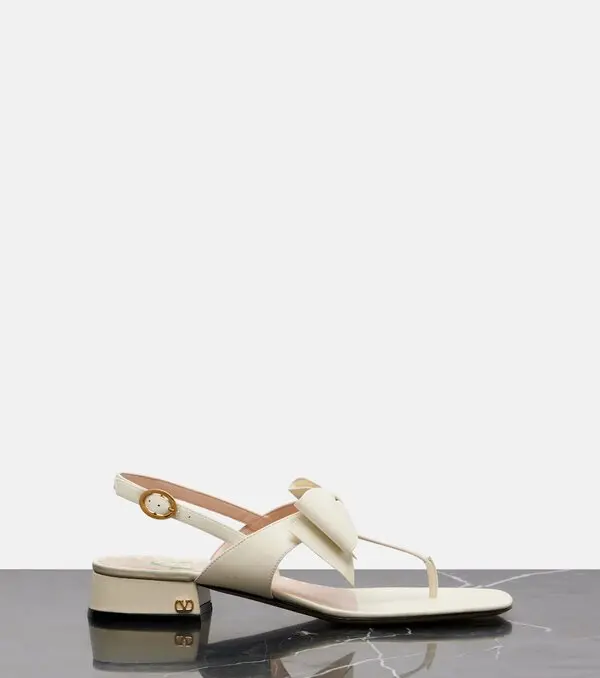 Valentino Garavani Leather Thong Sandals - White