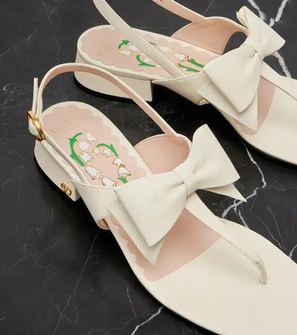 Valentino Garavani Leather Thong Sandals - White