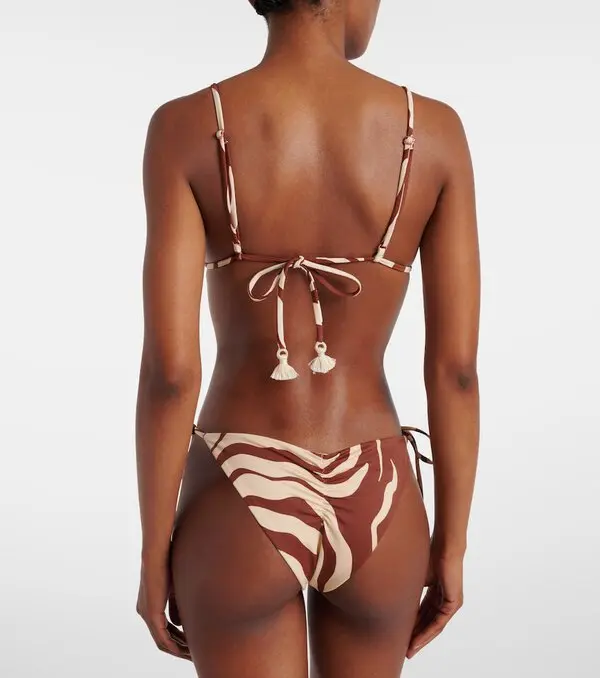 Johanna Ortiz Konibo Printed Bikini Top - Brown