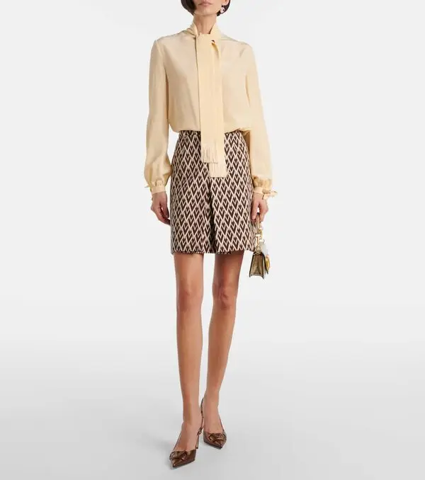 Valentino Garavani Vlogo Signature Leather Slingback Pumps - Brown