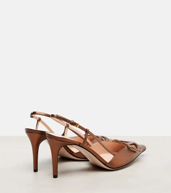 Valentino Garavani Vlogo Signature Leather Slingback Pumps