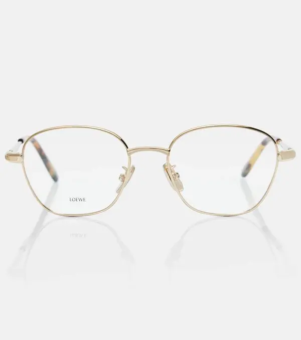 Loewe Slim Square Metal Eyeglasses - Gold