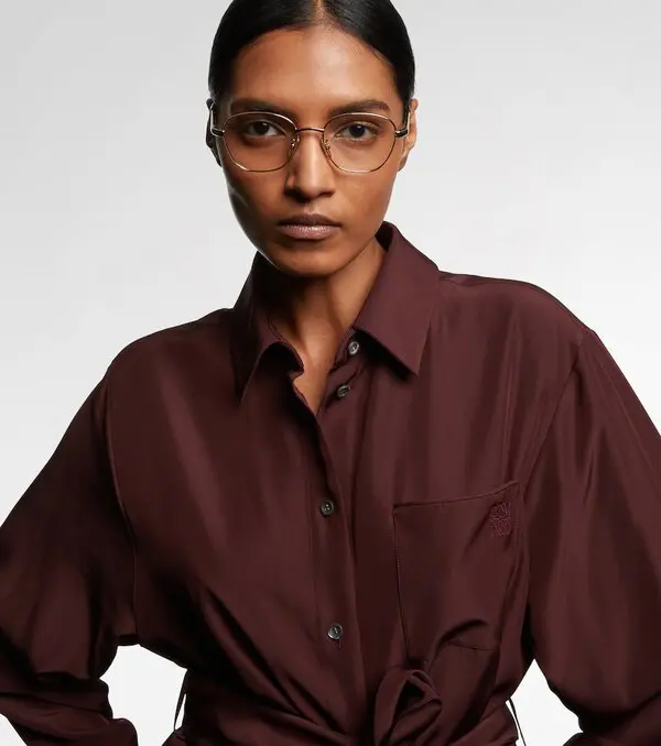 Loewe Slim Square Metal Eyeglasses