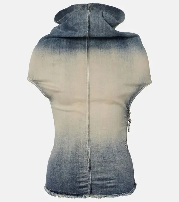 Rick Owens Draped Denim Top - Blue