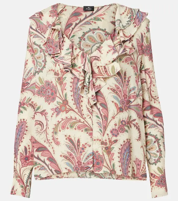 Etro Printed Ruffled Blouse - Multicoloured