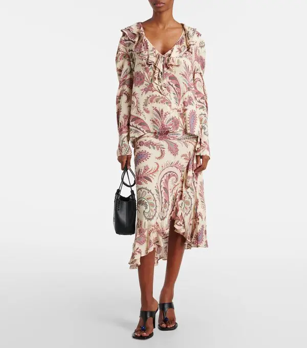Etro Printed Ruffled Blouse