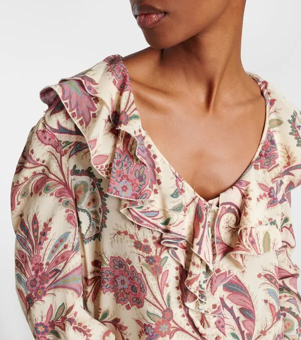 Etro Printed Ruffled Blouse