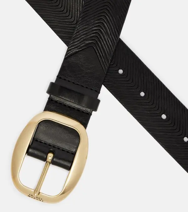 Isabel Marant Étoile Embossed Leather Belt - Black