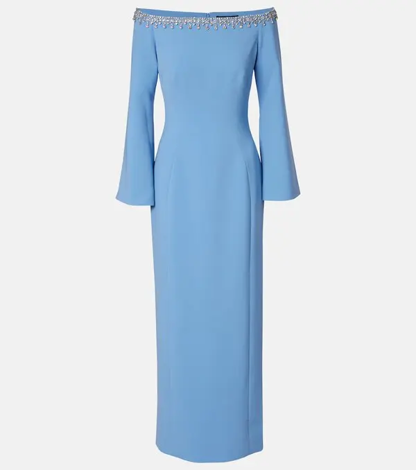 Jenny Packham Lima Embellished Maxi Dress - Blue