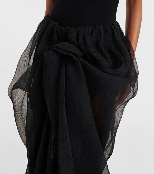 Magda Butrym Ruffled Silk Tulle Maxi Skirt