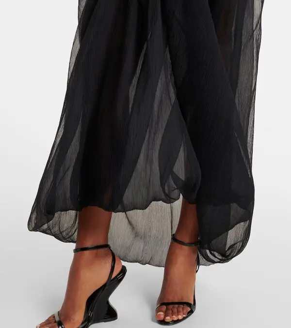 Magda Butrym Ruffled Silk Tulle Maxi Skirt
