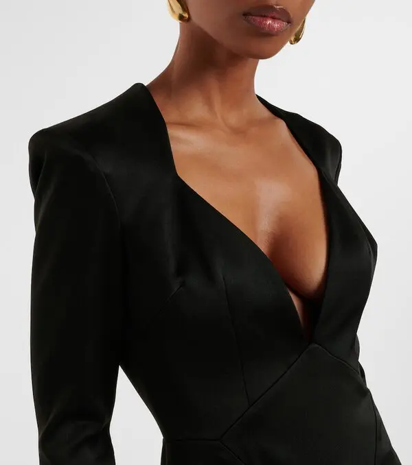 Alex Perry Satin Crêpe Gown - Black