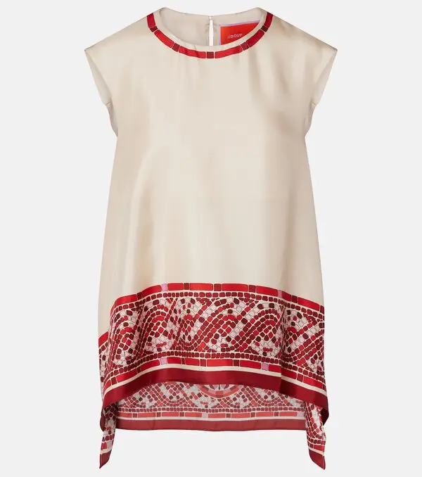 La DoubleJ San Carlo Printed Silk Twill Top - Multicoloured