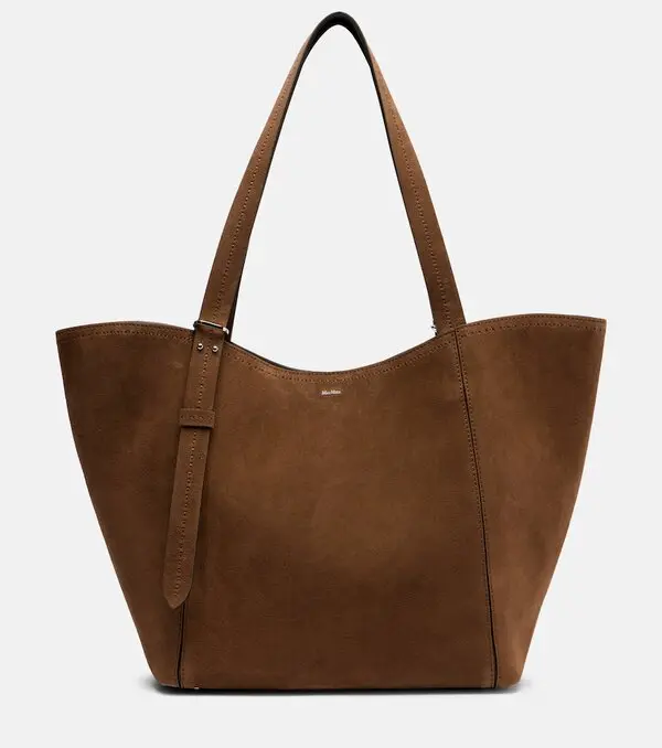 Max Mara Archetipo Large Suede Tote Bag - Brown