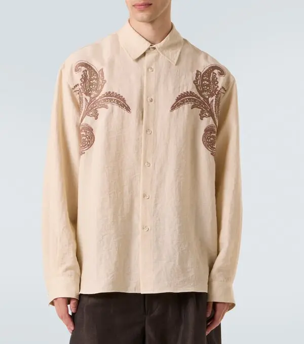 Commas Embroidered Shirt - Beige