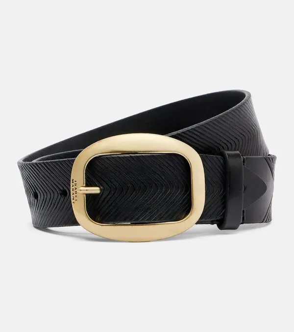 Isabel Marant Étoile Embossed Leather Belt - Black