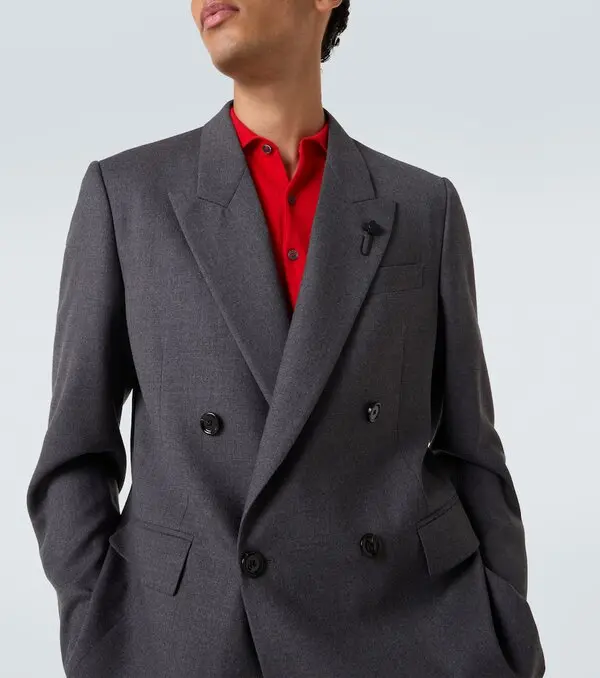 LARDINI Double-breasted Wool Blazer