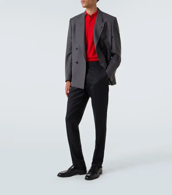 LARDINI Double-breasted Wool Blazer