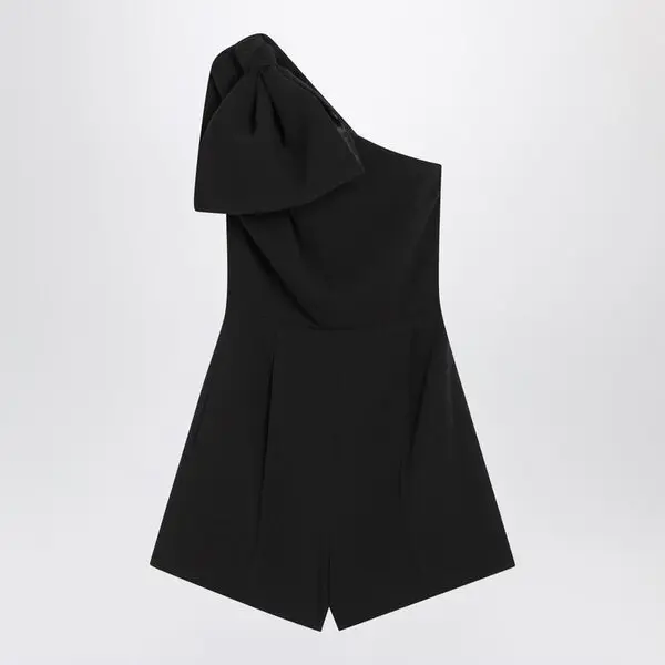 Max Mara One-shoulder Cady Jumpsuit - Black