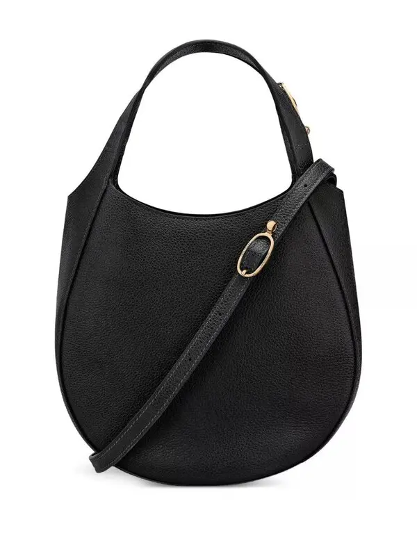 Longchamp Grained-leather Handbag - Black